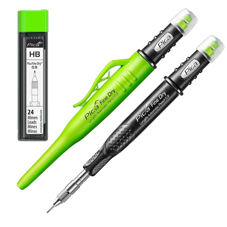 Pica Fine Dry Precise 0.9mm Automatic Pencil + 24 x Graphite HB Refill ...