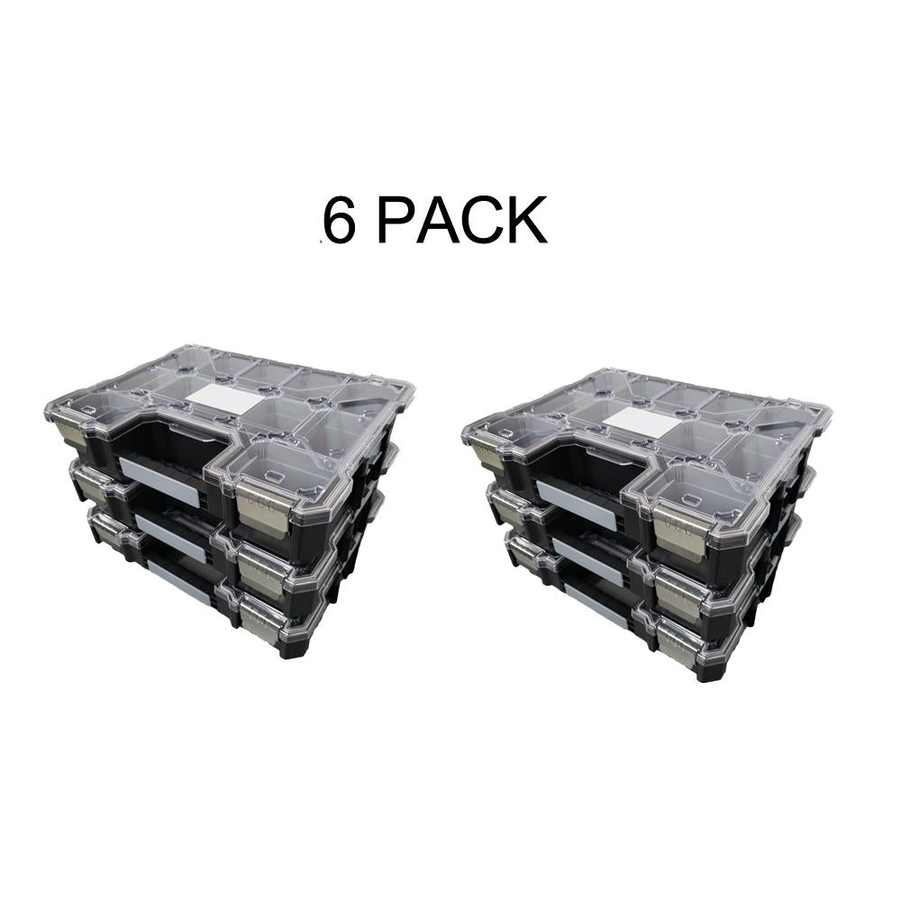 6 x Stackable 12 Compartment Storage Case | Plumberstools