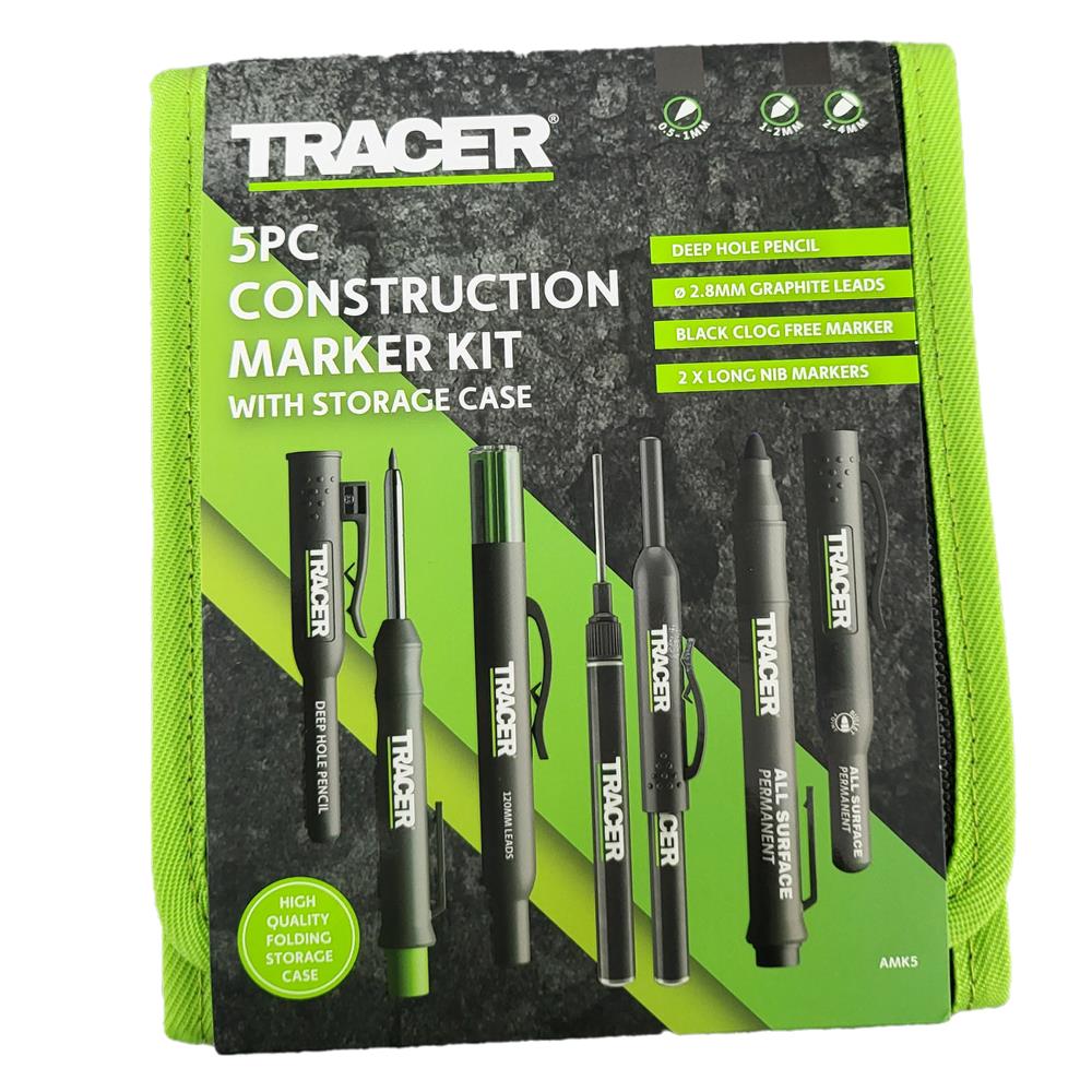 Tracer 5 Piece Construction Marking Kit with Storage Case | Plumberstools